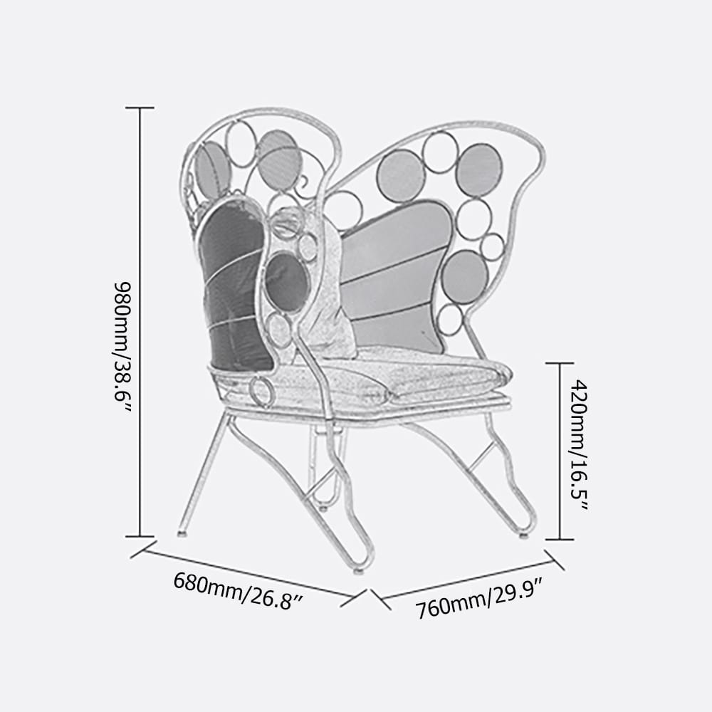 Blue Butterfly Accent Chair Upholstered Velvet Chair Modern Accent ...