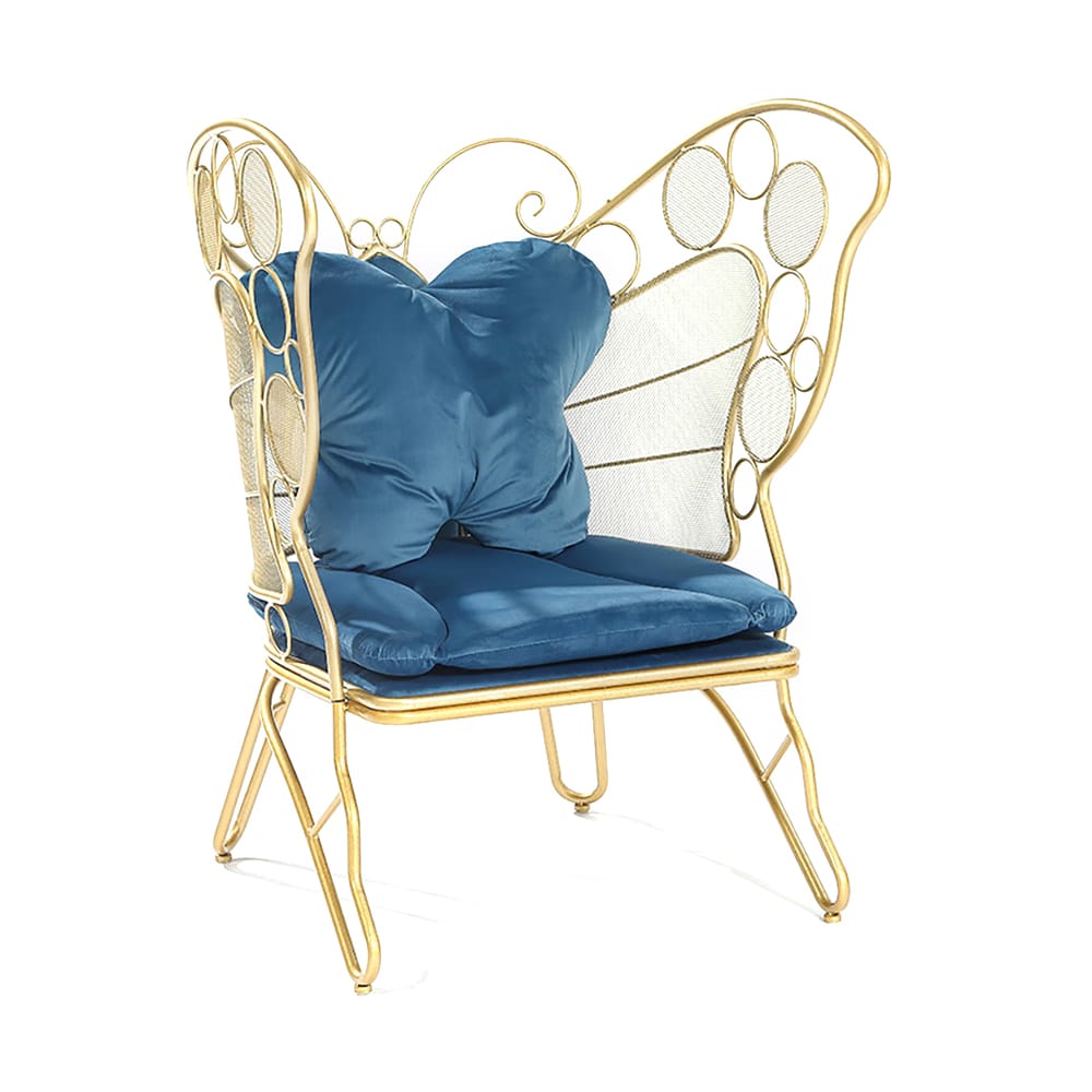 Blue Butterfly Accent Chair Upholstered Velvet Chair Modern Accent ...