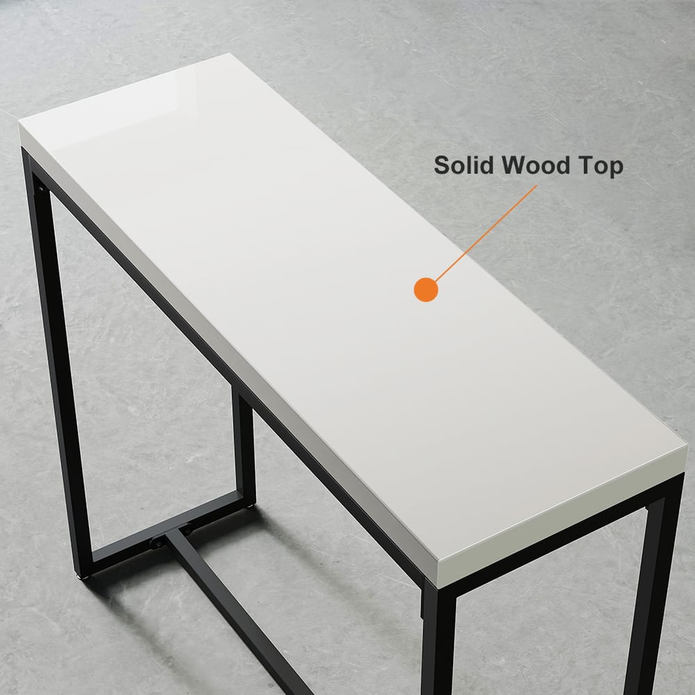 1500mm Industrial Rectangular White Bar Height Table Dining Table for ...