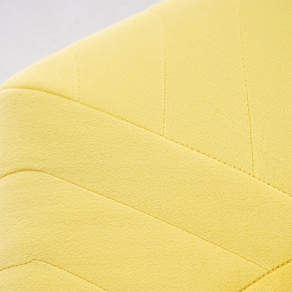 470mm Wide Velvet Pouf Ottoman Hexagonal Ottoman in Yellow - Living ...