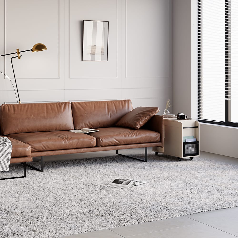 Multifunctional Wooden Height Adjustable End Table with Storage Drawers ...