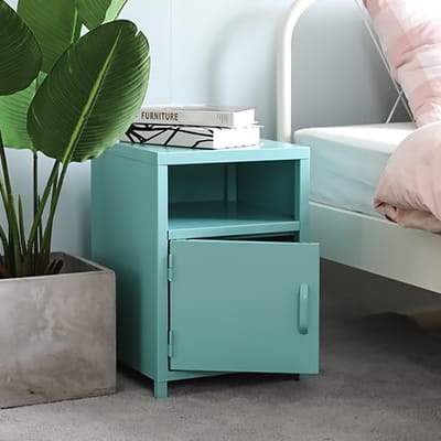 Scandinavian Style Mini Indoor Cube Storage Cabinet Steel-Blue-Homary