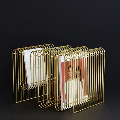 400mm Modern Waved-Shaped Magazine Holder Bookcase 3-Shelf-Homary
