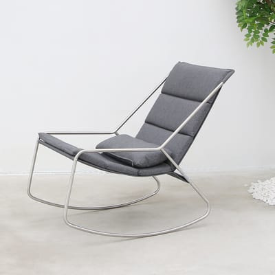 Patio Rocking Chair with Stainless Steel Frame-Homary