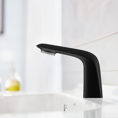 Monobloc Sensor Basin Tap Solid Brass in Matte Black - Bathroom Remodel ...
